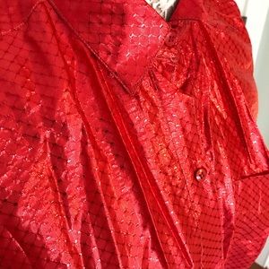Vintage | Tops | Red Shiny Flat Sequin Vintage Top | Poshmark